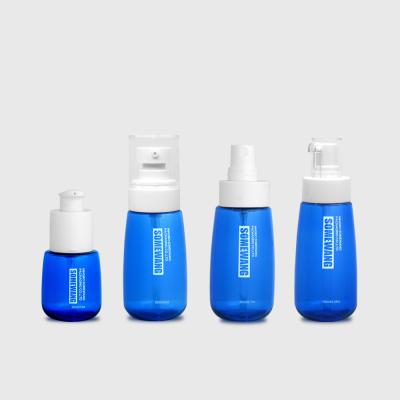 Cina Bottiglia cosmetica blu di 30ml 60ml 80ml PETG in vendita