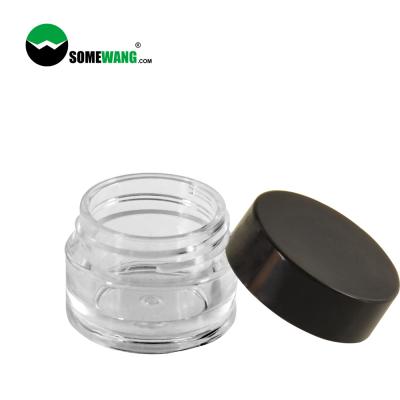 China frasco cosmético plástico do ANIMAL DE ESTIMAÇÃO redondo claro grosso da parede 8ml que empacota a tampa preta para o creme do olho à venda