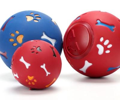 China Blue / Red Color Dog Fetch Ball , Dog Snack Ball Chewable For Training Pets for sale