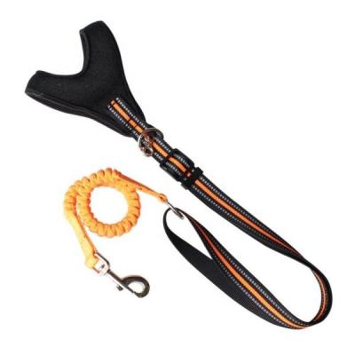 China Fashion Dog Collars And Leashes With Elastic Extended Retractable Nylon Braided Rope for sale