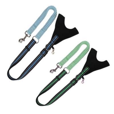 China Fashion Dog Collars And Leashes With Elastic Extended Retractable Nylon Braided Rope for sale