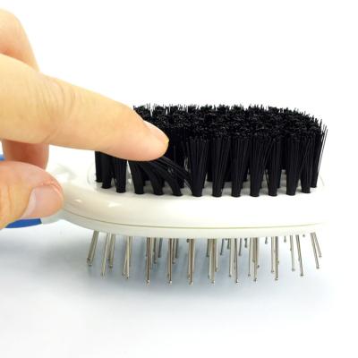 Cina Forma su misura alla moda della doppia spazzola per capelli laterale dell'animale domestico blu/colore di rosa in vendita