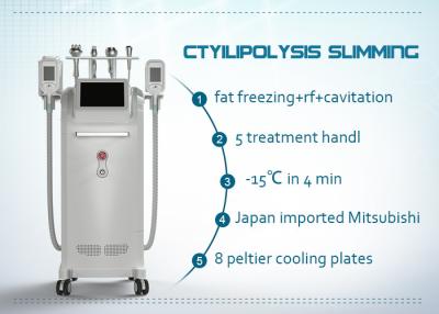 China 1800W 5 Handles Cryolipolysis Slimming Machine / Cool Body Sculpting Equipment for sale