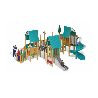 中国 Kids Outdoor Play Center Wooden Garden Swing Outdoor Playground 販売のため