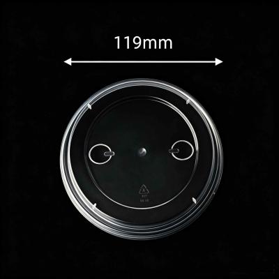 China Leak Resistant 119mm Double Hole Plastic Cup Lids For Tea Coffee And Beverage for sale