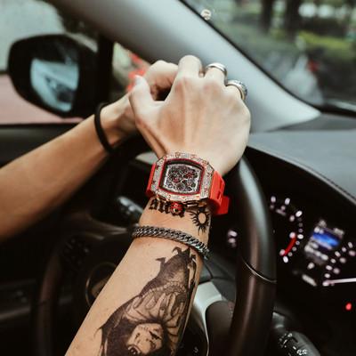 China Johnson Richard Watch Mechanical Watch Skeleton Barrel Men's Watch for sale