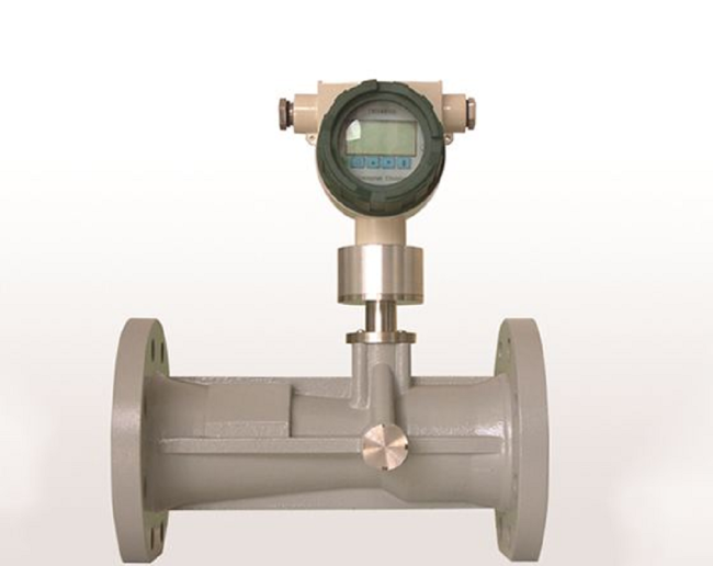 Vortex gas flow meter diagram showing internal components