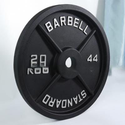 China Custom Logo Cast Iron Weight Plates Set for Strength and Conditioning 2.5LB to 45LB for sale