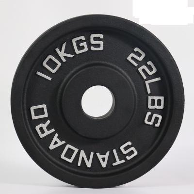 China Custom Logo Cast Iron Weight Plates Set for Strength and Conditioning 2.5LB to 45LB for sale