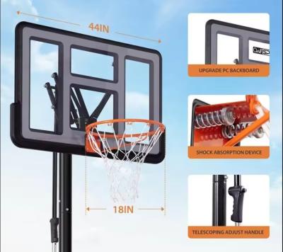 China Height Adjustable Portable Basketball Hoop with Backboard Movable Outdoor Basketball Stand for sale
