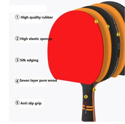 China Hot Sale Professional Table Tennis Racket 2pcs Set 3 balls Pingpong Rackets for sale