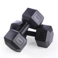 China Body Function Hexagonal Plastic Sand Filled Cement Dumbbell with Colorful Coating for sale
