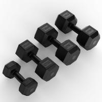 China Body Function Hexagonal Plastic Sand Filled Cement Dumbbell with Colorful Coating for sale