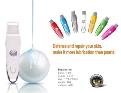 China home use  Ultrasonic facial cleaner peeling scrubber small beauty portable coloful design for sale