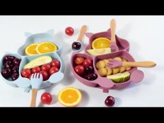 Newsun OEM ODM Eco-Friendly 28 Color Opation Squirrel Shape 100% Silicone Baby Plate