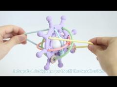 Long Lasting Manhattan Ball Rattle Silicone Teething Toy Light Purple