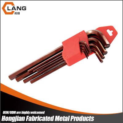 China High precision long type flat end allen key wrench set for sale