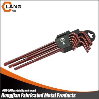 China Brown Oxide 9PCS Extra Long Star L Key Wrench Set for sale