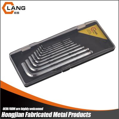 China pearl chrome high quality S2 long type ball end hex key wrench set for sale