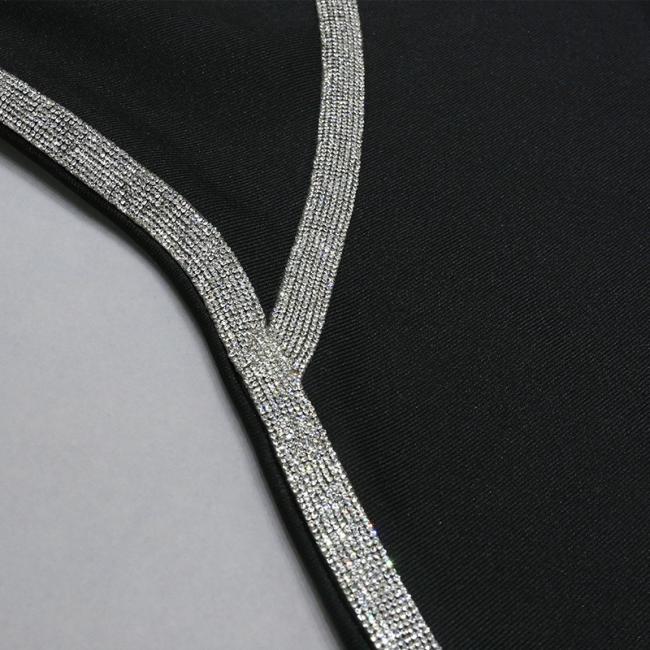 Knitted Bandage Dress with Oblique Shoulder Design Hip Dress Skirt