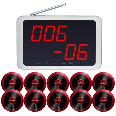 Cina Wireless Pager Attendant Restaurant Calling System 1 Receiver 10 Call Buttons for Clinics and Dentists 1800 Cafes in vendita