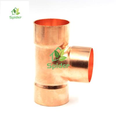 China Copper 3 Way Elbow Connector , Refrigeration Plumbing 3 Way Elbow Pipe Fitting for sale
