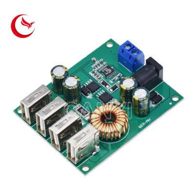 China DC DC 7V-60V To 5V 5A 4 Four USB Output Buck Converter Pcb Board Step Down Power Supply Module for sale