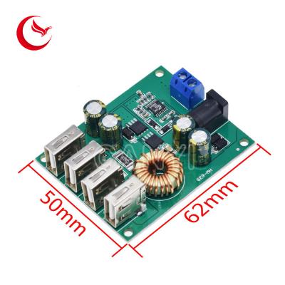 China DC DC 7V-60V To 5V 5A 4 Four USB Output Buck Converter Pcb Board Step Down Power Supply Module for sale