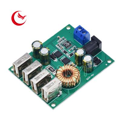 China DC DC 7V-60V To 5V 5A 4 Four USB Output Buck Converter Pcb Board Step Down Power Supply Module for sale