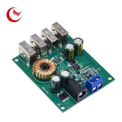 China DC DC 7V-60V To 5V 5A 4 Four USB Output Buck Converter Pcb Board Step Down Power Supply Module for sale