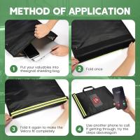 China EMF RFID Shielding Fireproof Large Luminous Faraday Bag 43x38cm 75dB Attenuation for sale