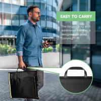China EMF RFID Shielding Fireproof Large Luminous Faraday Bag 43x38cm 75dB Attenuation for sale
