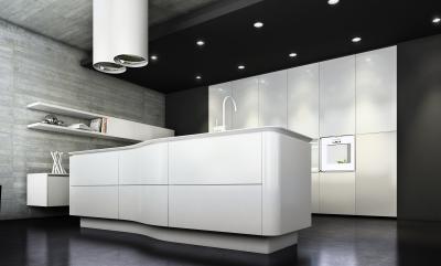 China Flat Panel Door Residential Kitchen Cabinets Frankfurt Series OEM for sale
