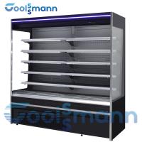 China Vegetable Display Case Refrigerator , 4 Layers 1.98m Height LED Open Front Chiller for sale