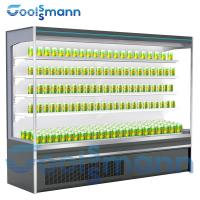 China Vegetable Display Case Refrigerator , 4 Layers 1.98m Height LED Open Front Chiller for sale