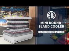 Mini Half Height Food Display Cooler Multideck Beverage Cabinet Refrigerated Case