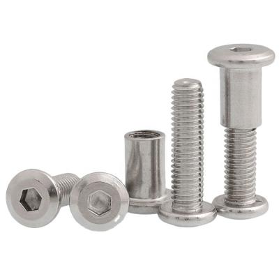 Cina Flat Head Stainless Steel Screws Knurled Thumb Decorative Rivets For Handbags Metal M6 Binding Barrel Nut in vendita