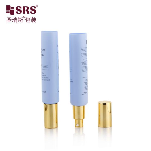 30ML 50ML Empty PE Plastic Cosmetic Foundation Liquid Pump Squeeze Tubes