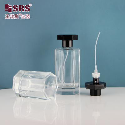 China Luxury Elegant Transparent Glass Fine Mist Perfume Spray Bottle 100ml for sale