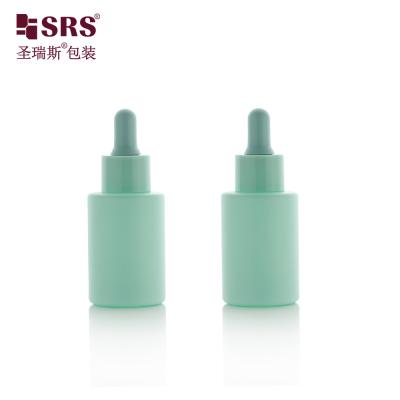 China Wholesale Custom Paint Color Glass Round Facial Essence Luxury Dropper Bottle 30ml for sale