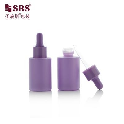China Fragrance Oil Round Cosmetic No Leakage Smooth Macaron Color Lovely Glass Bottle Dropper 30ml for sale
