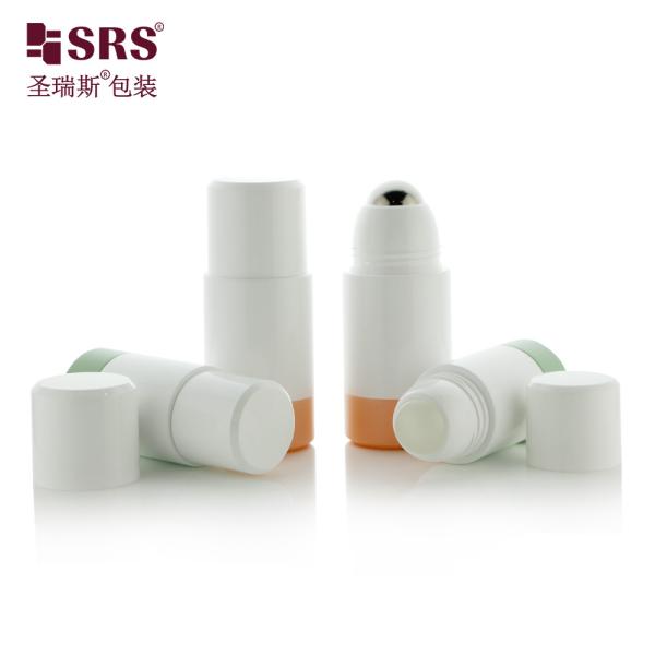 50ML 75ML Empty Cosmetic PP PCR Replaceable Refillable Gel Roller Ball Deodorant Bottle