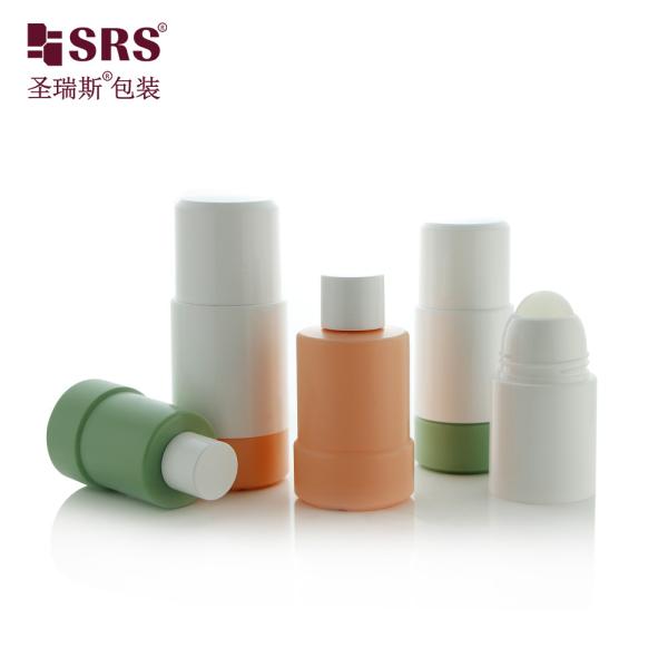 50ML 75ML Empty Cosmetic PP PCR Replaceable Refillable Gel Roller Ball Deodorant Bottle