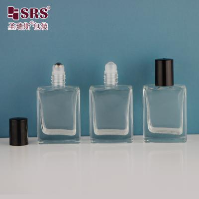 Cina Forma quadrata parete spessa olio essenziale di lusso vetro a rotolo bottiglia campione 15 ml in vendita