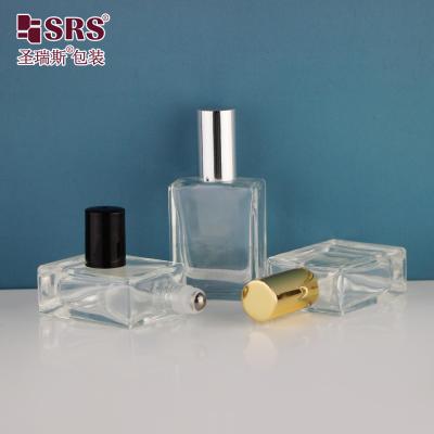 Cina Forma quadrata parete spessa olio essenziale di lusso vetro a rotolo bottiglia campione 15 ml in vendita