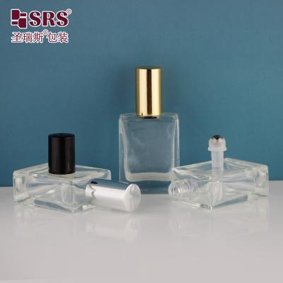 Cina Forma quadrata parete spessa olio essenziale di lusso vetro a rotolo bottiglia campione 15 ml in vendita