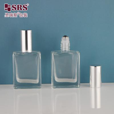Cina Forma quadrata parete spessa olio essenziale di lusso vetro a rotolo bottiglia campione 15 ml in vendita