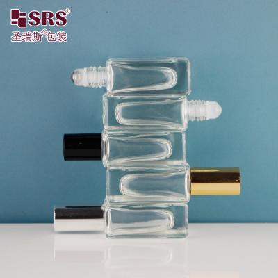 Cina Forma quadrata parete spessa olio essenziale di lusso vetro a rotolo bottiglia campione 15 ml in vendita