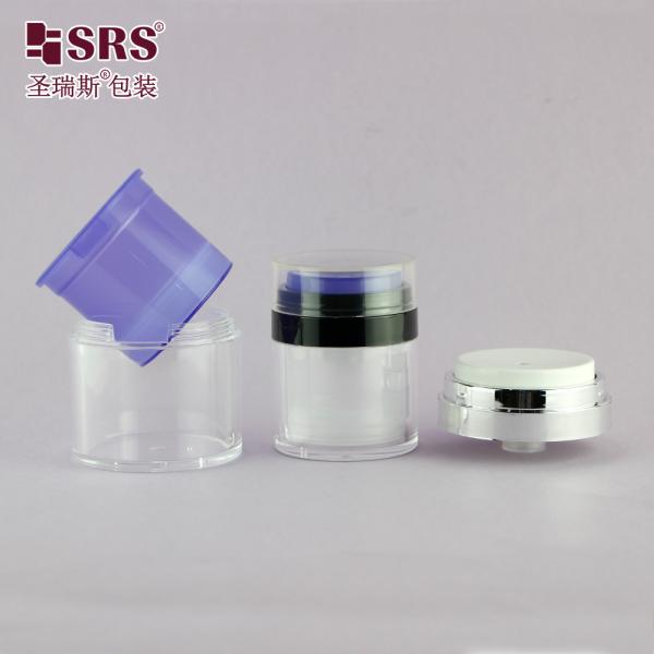 15ml 30ml 50ml Plastic Replaceable Container Custom Color Hand Cream Serum Gel Acrylic Airless Jar