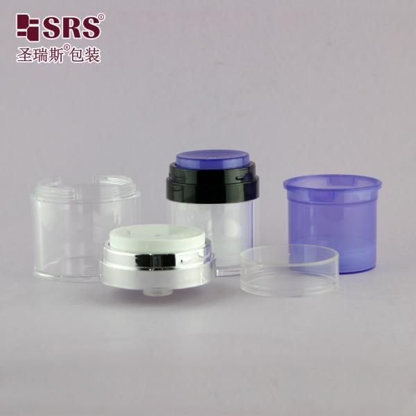 15ml 30ml 50ml Plastic Replaceable Container Custom Color Hand Cream Serum Gel Acrylic Airless Jar